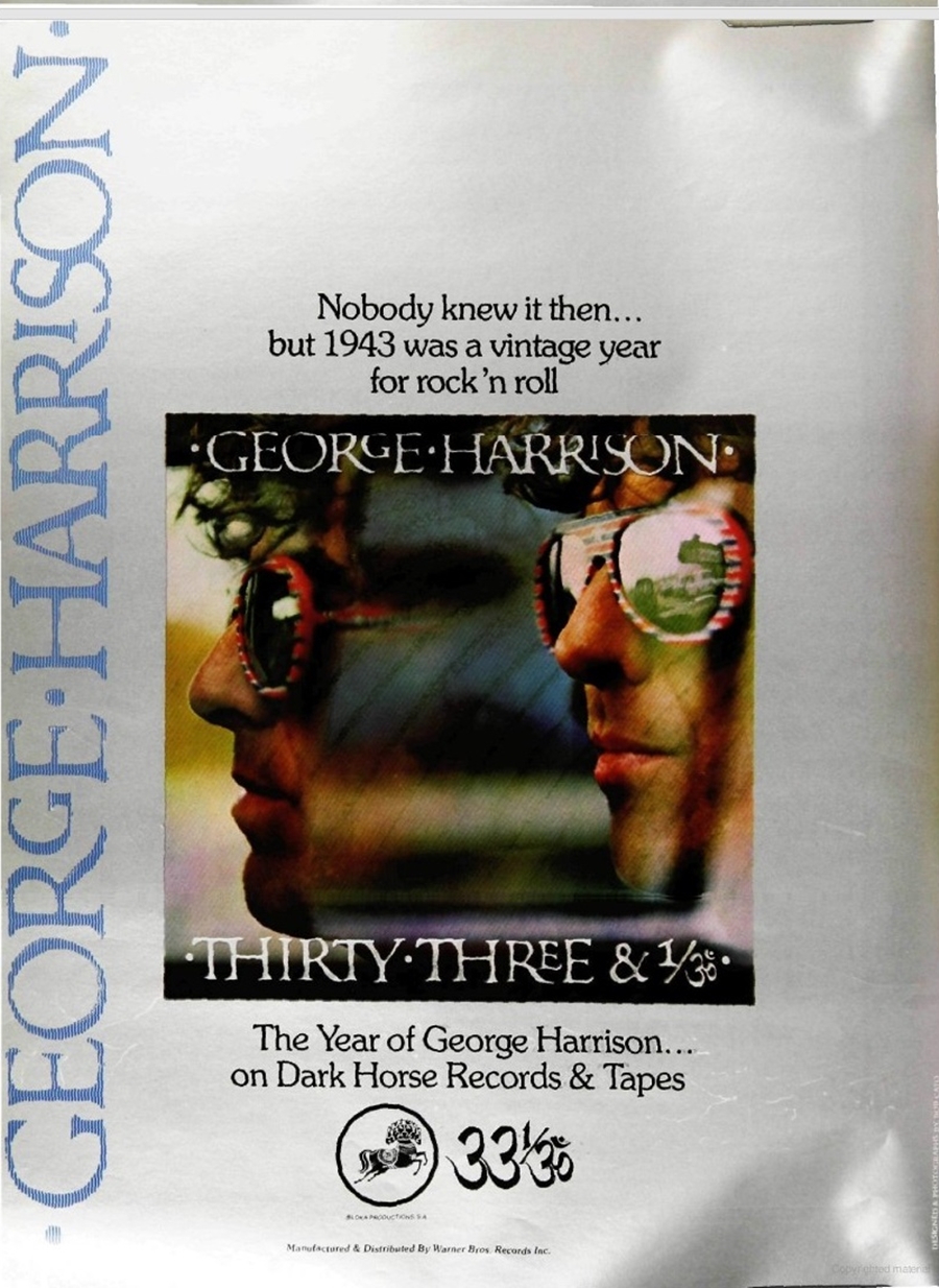 The Beatles In The News: George Harrison - "33 1/3" Record Promotional ...