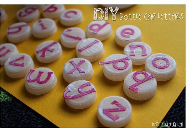 Bottle Cap Letters {diy} - Miss Kindergarten