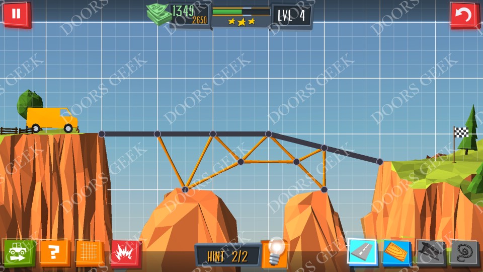 Build a Bridge! Level 4 Solutions ~ Doors Geek