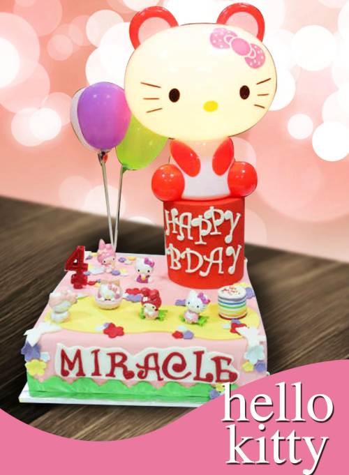 Membuat Kue Ulang Tahun Dengan Hiasan Hello Kitty