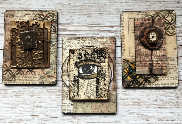 Trio of ATCs by Anne Redfern - That's Crafty!