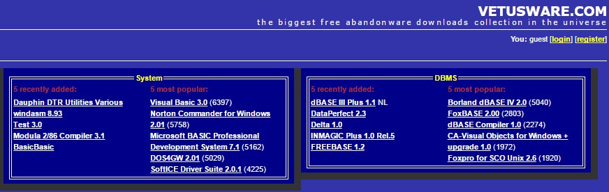 Veja onde obter softwares antigos