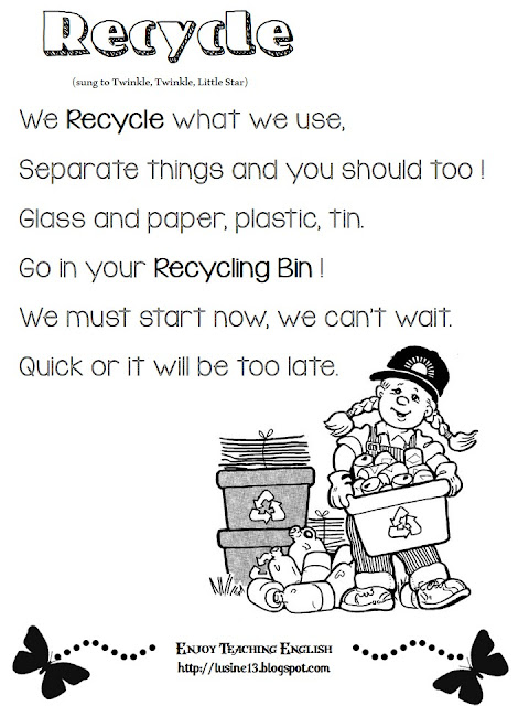 Enjoy Teaching English: EARTH DAY and RECYCLING (songs and a poem)
