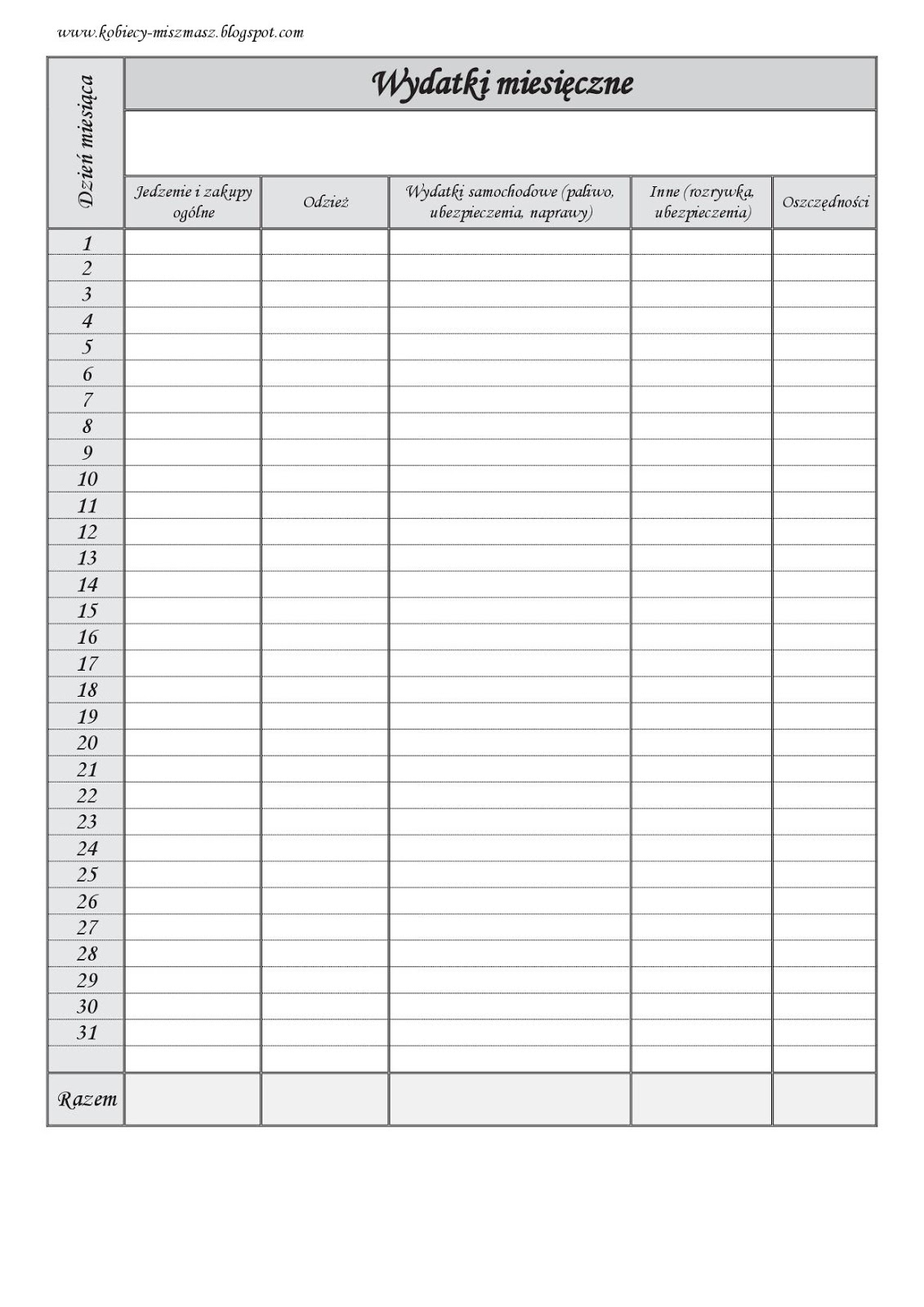 Być kobietą...: Organizacja dnia