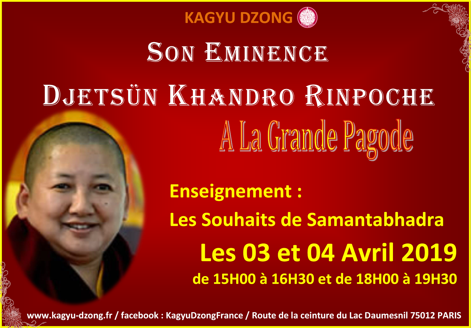 Miroir du Dharma: S.E. Djetsun Khandro Rinpoché enseignera à la Grande ...