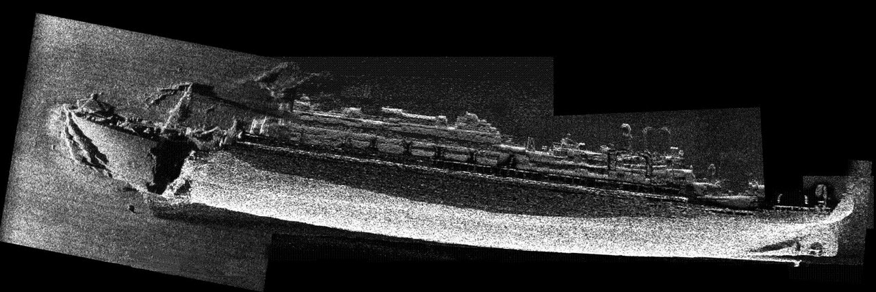 Ocean Superliners: RMS Britanic sonar scan of Titanic's sister ship.