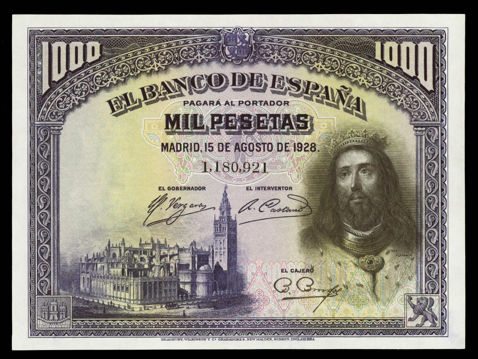 Spain 1000 Pesetas banknote 1928|World Banknotes & Coins Pictures | Old ...