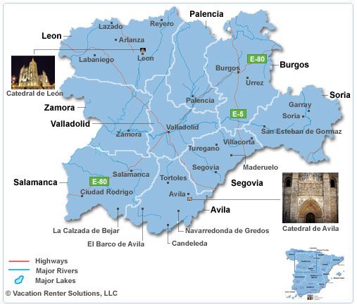 Castile and Leon Map Information | Map of Spain Pictures and Information