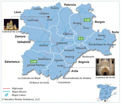 Castile and Leon Map Information | Map of Spain Pictures and Information