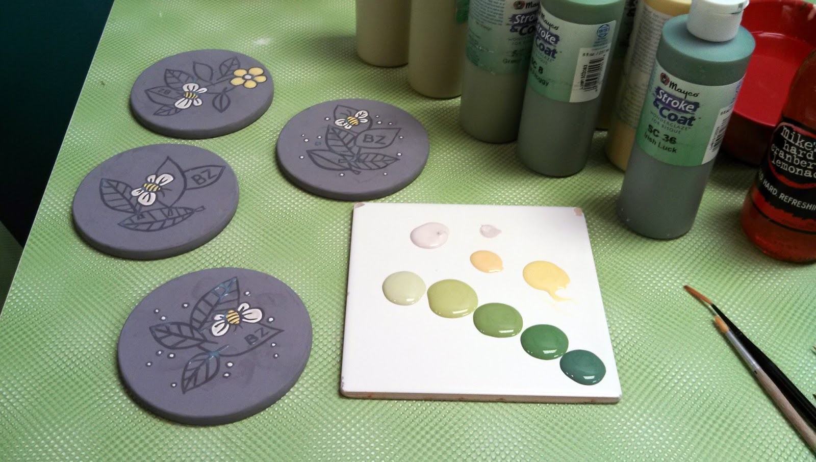 Picky Chicky's Art & Craft Blog: PYOP (Paint Your Own Pottery) Coasters ...