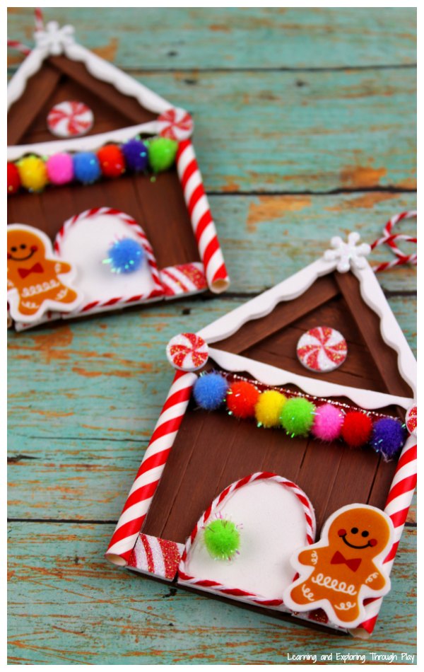 Learning and Exploring Through Play: Popsicle Gingerbread House Craft