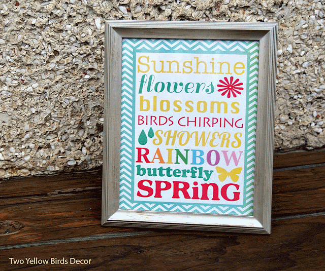 Two Yellow Birds Decor: Free Spring Subway Art Printable #2