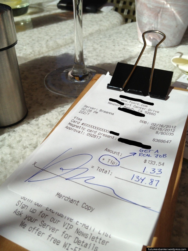 Banker s One Percent Tip 1 On 133 54 Check Get A Real Job banker-s-one-percent-tip-1-on-133-54-check-get-a-real-job