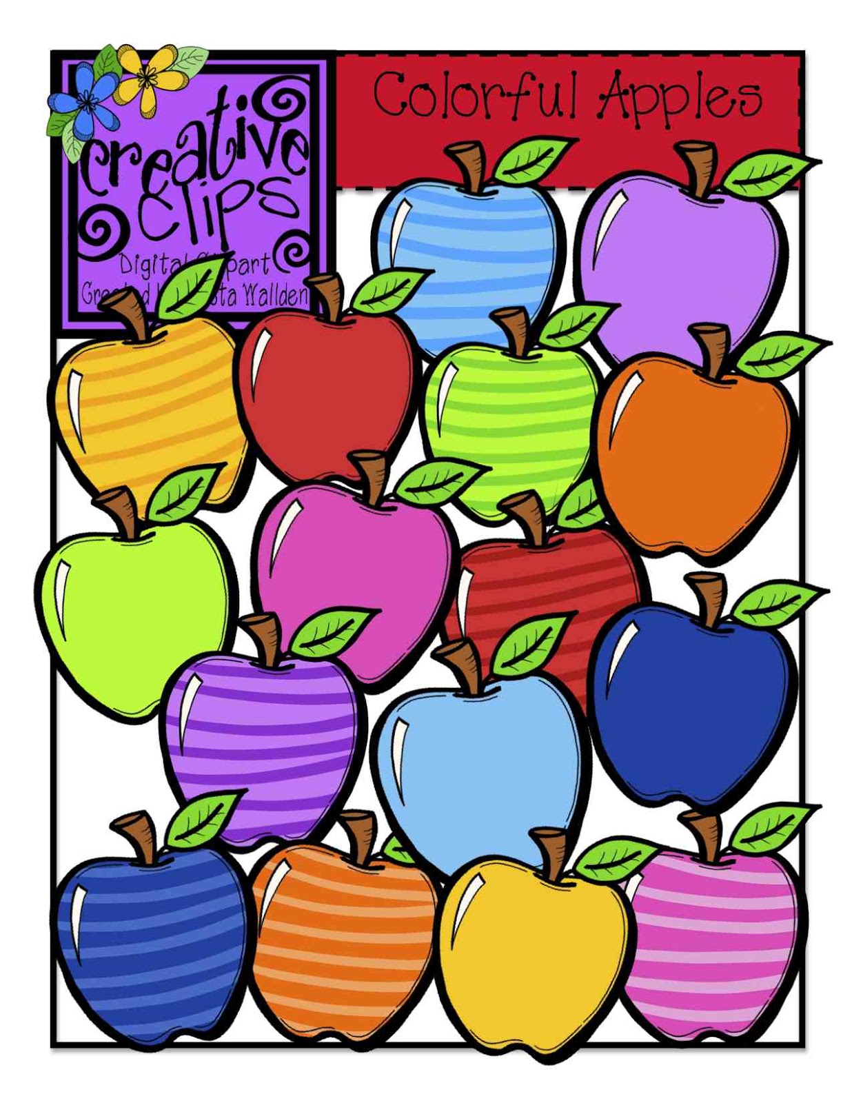 The Creative Chalkboard: FREE Rainbow Apples and New Clipart Sets Galore!!