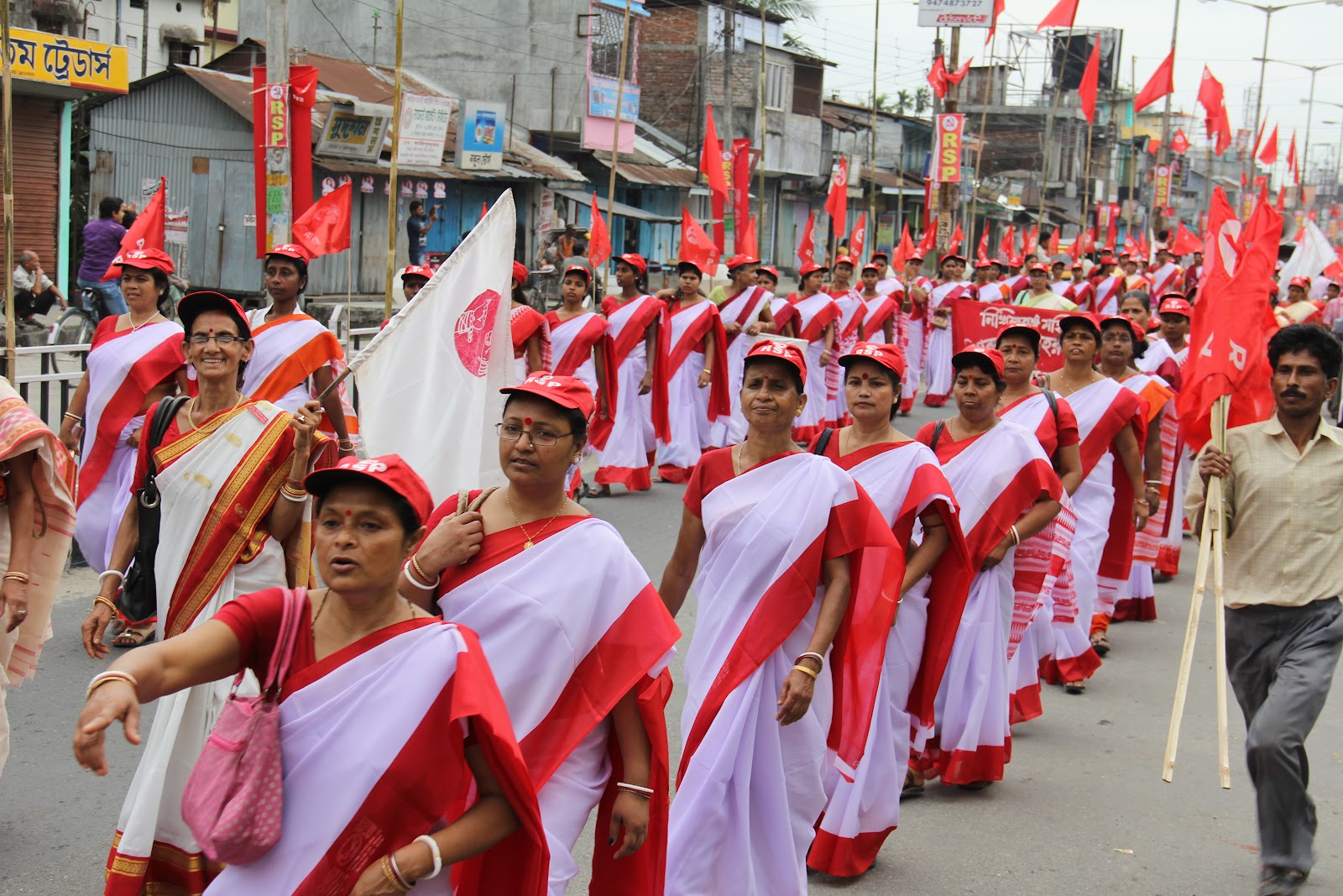 RSP, Revolutionary Socialist Party-Women wing flag rally...