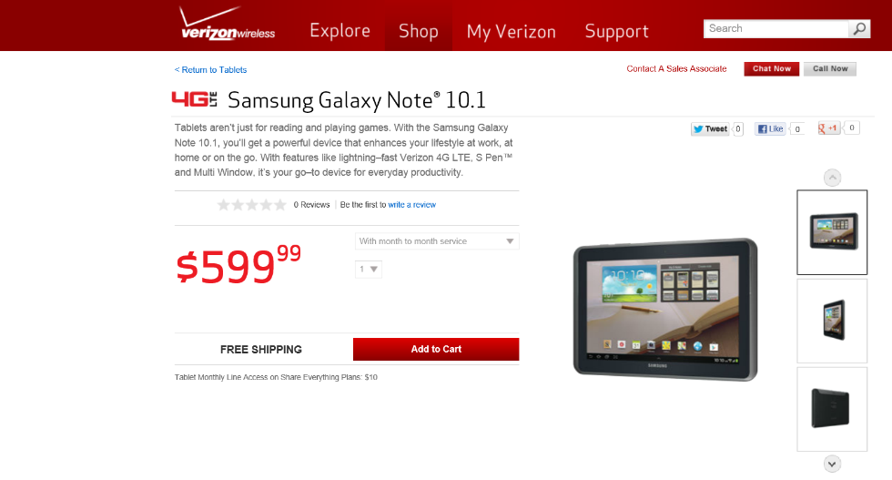 HGGadgets: Galaxy Note 10.1 tablet available now at Verizon
