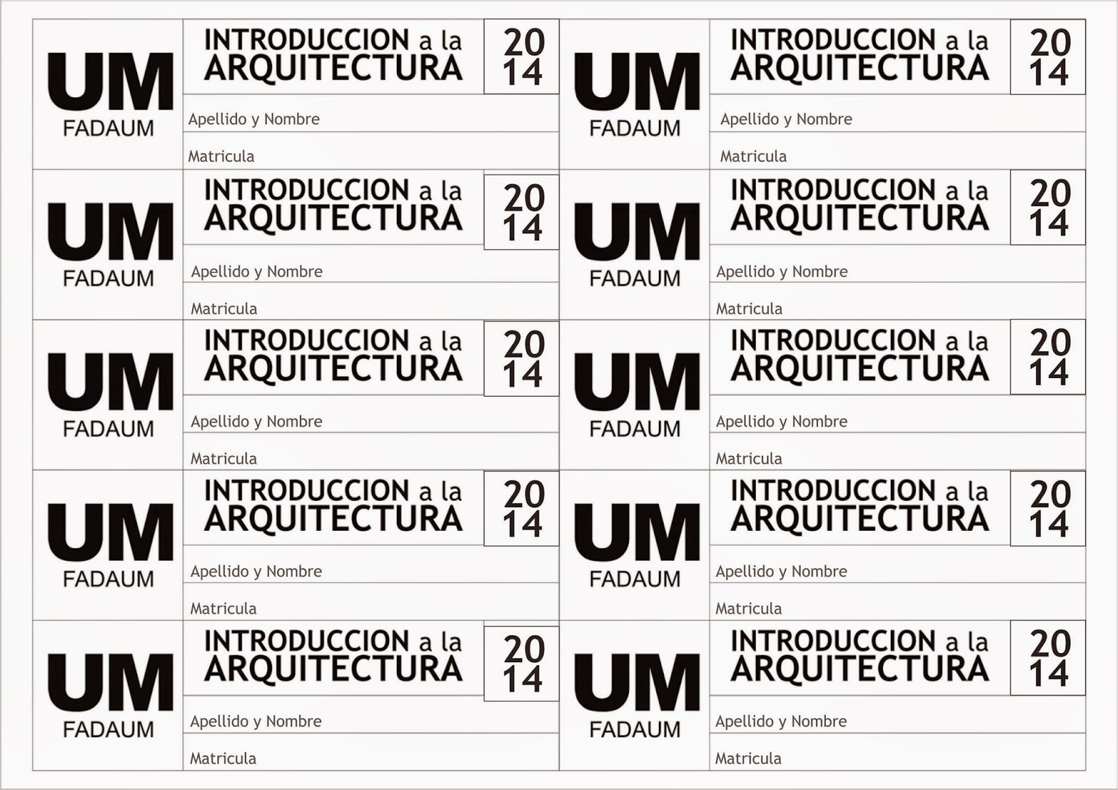 TIA - Introducción a la Arquitectura// 2019: Rótulo 2014.