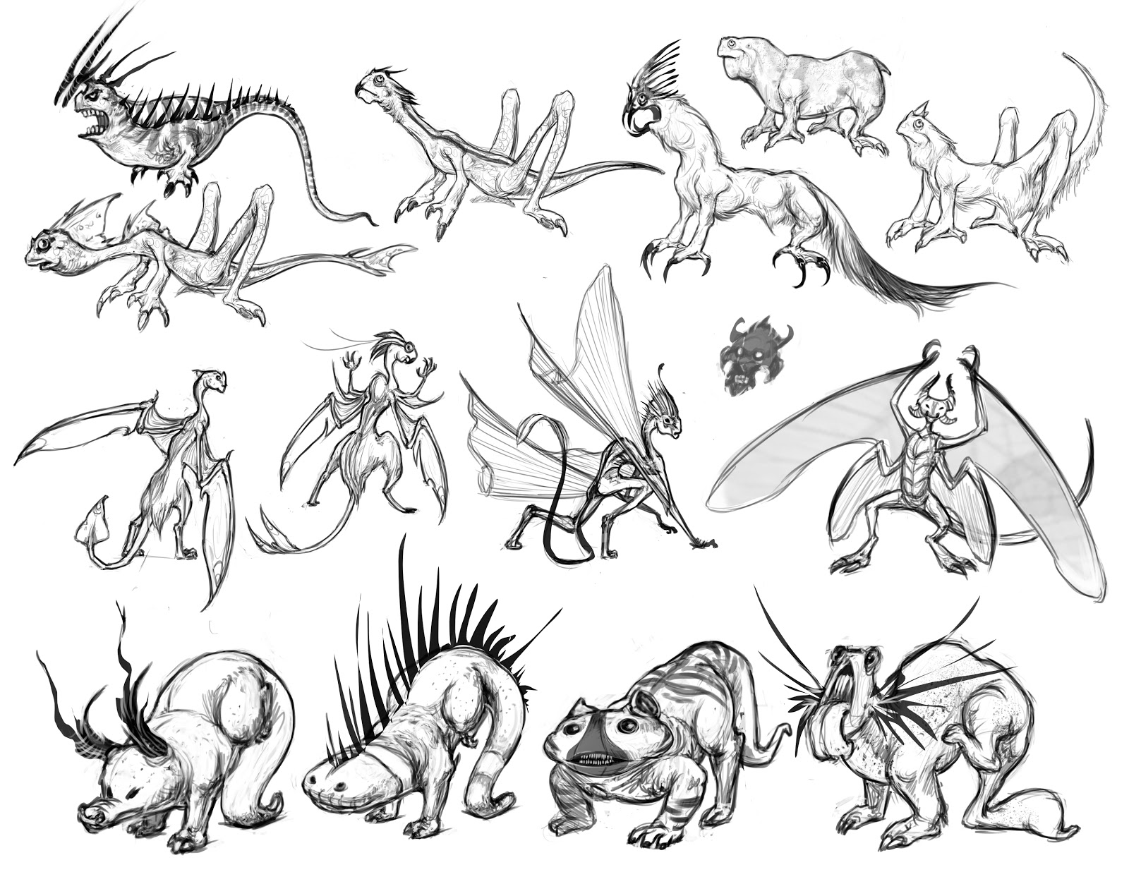 Art Kimistry: Creature Development Thumbnails