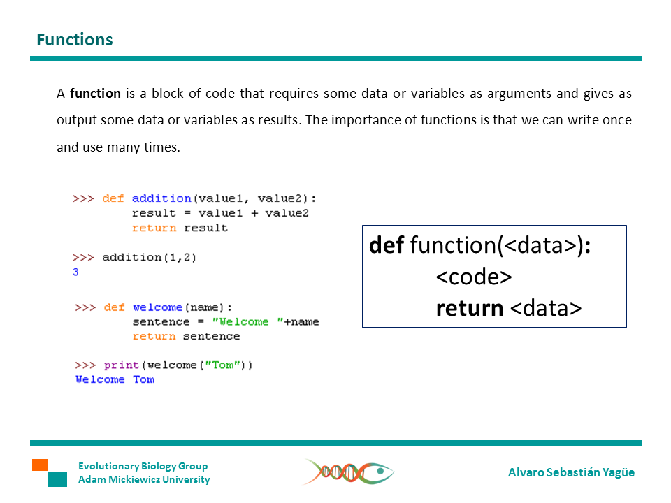 #!/perl/bioinfo: Curso de Python para biólogos - Lección 5. Funciones y ...