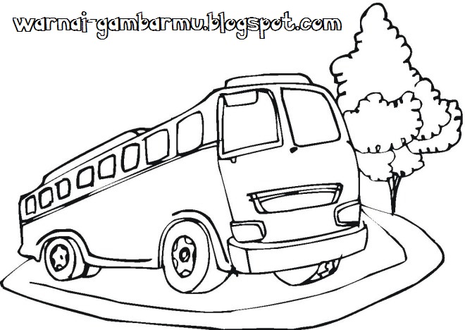 Mewarnai Gambar Bus - Mewarnai Gambar