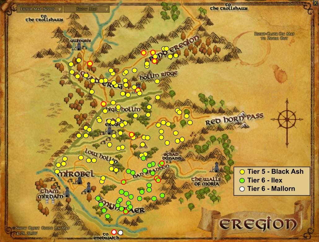 Wonderful Places in LOTRO's Middle Earth: Wood in Lotro - and where to ...