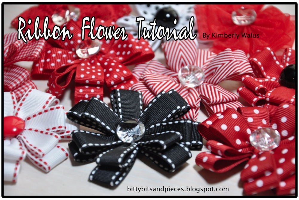 bitty bits & pieces: Ribbon Flower Tutorial & Wedding Pictures