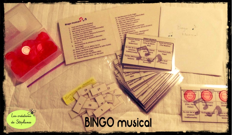 Les créations de Stéphanie: BINGO musical