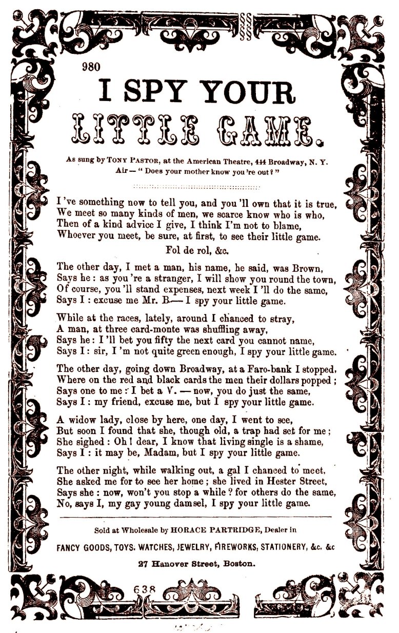 Soapy Smith's Soap Box: I spy your little game: a poem