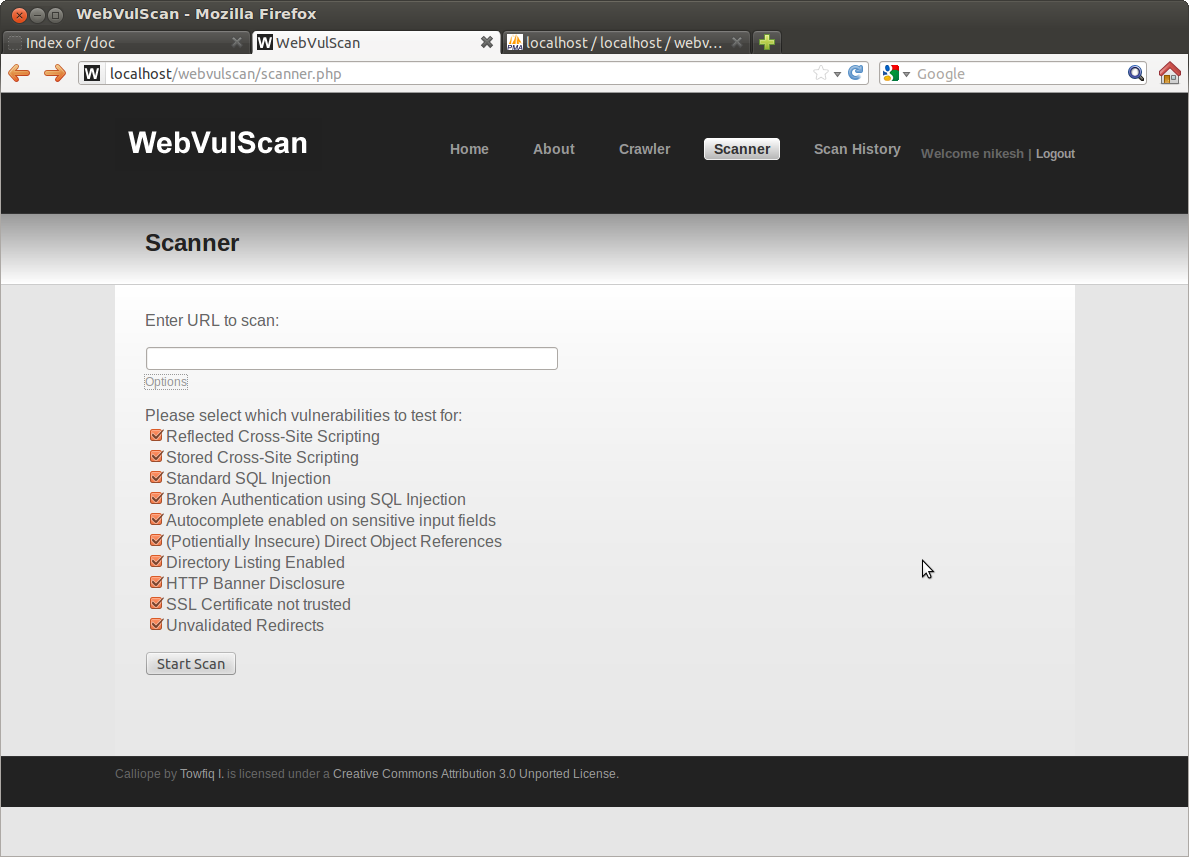 Web Application Vulnerability Scanner Webvulscan Linux Blog