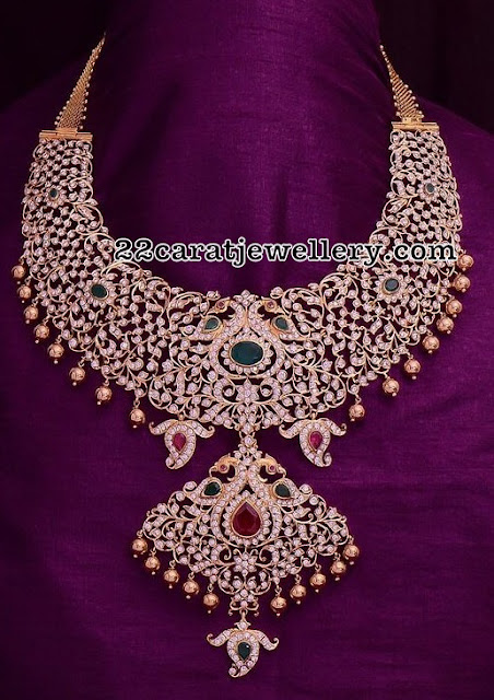 Closed Setting Diamond Necklaces - Jewellery Designs