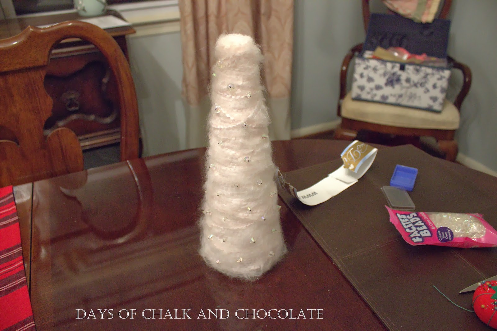 Tulle and Yarn Christmas Trees Tutorial | Days of Chalk and Chocolate