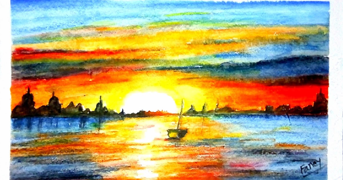 A Beautiful SunRise scenery Drawing in 2019