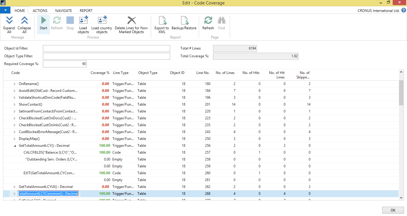 Code Coverage is Back with Dynamics NAV 2016 - TharangaC