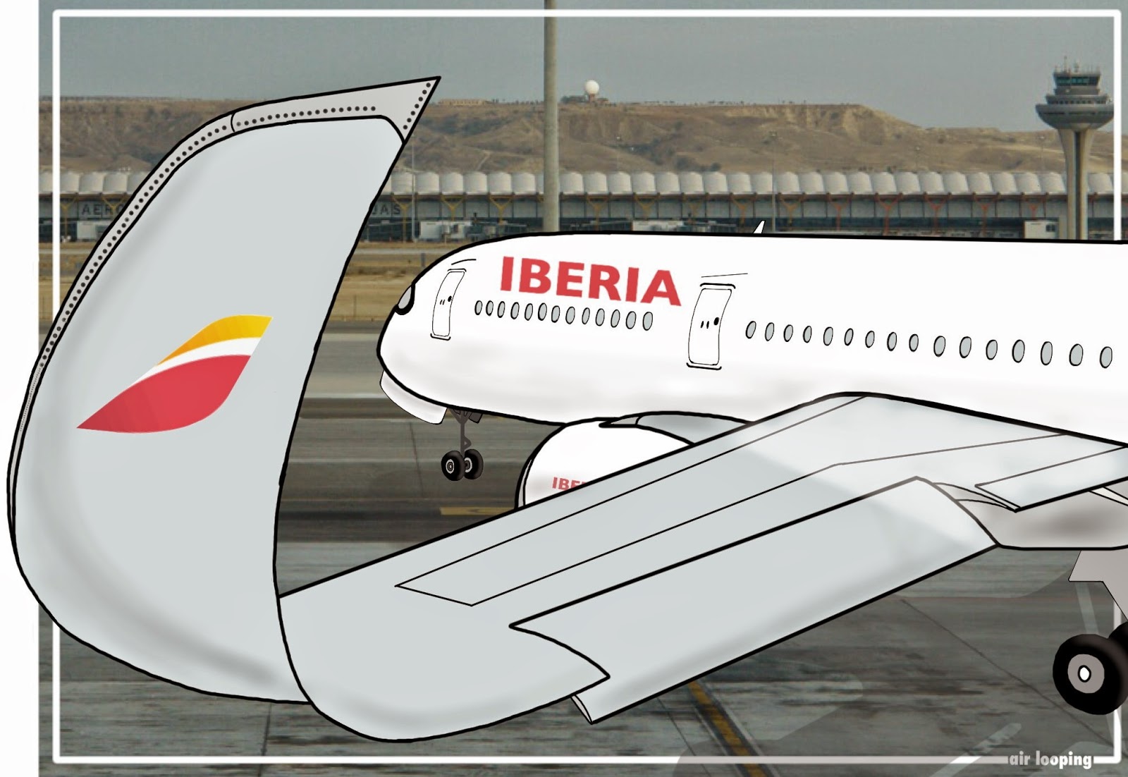 air looping: Airbus A350 - IBERIA - Dibujo / Dessin