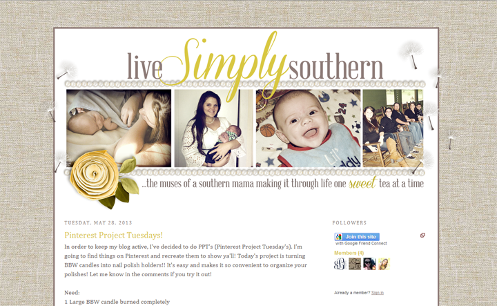 Live Simply Southern | blog design | Designs By Kassie