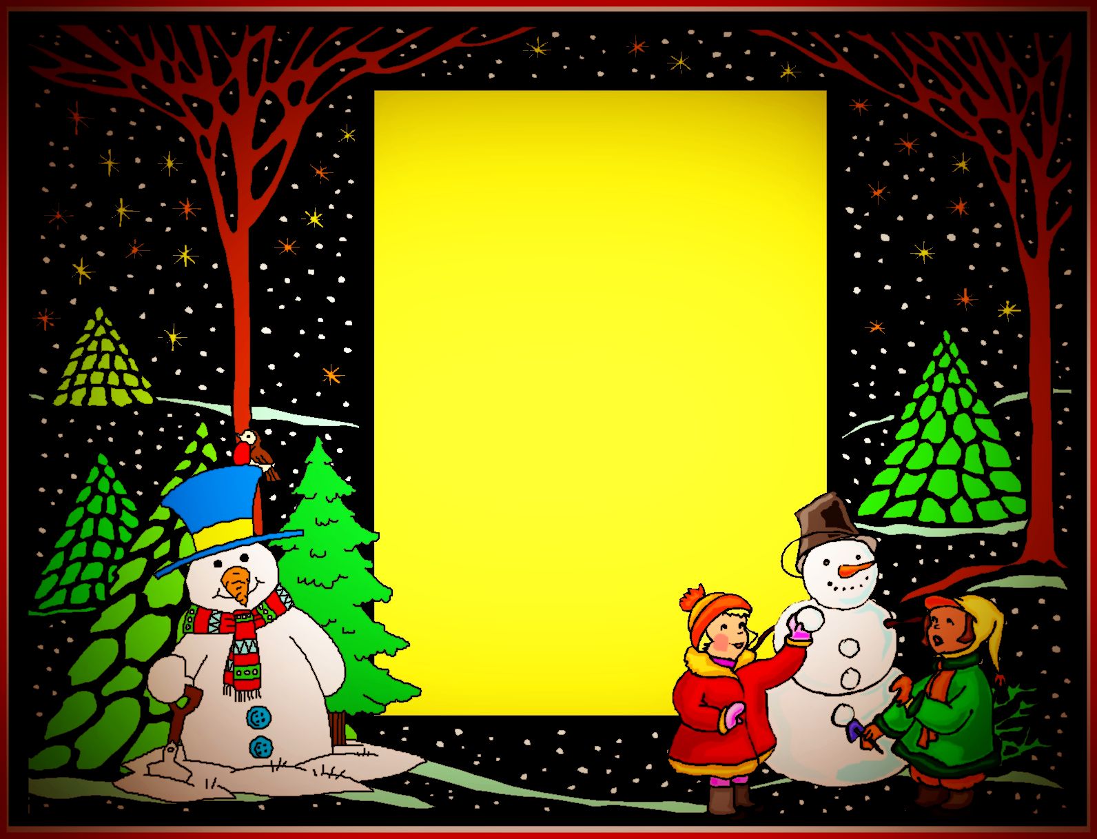 Snowman Borders,Frames And Backdrops
