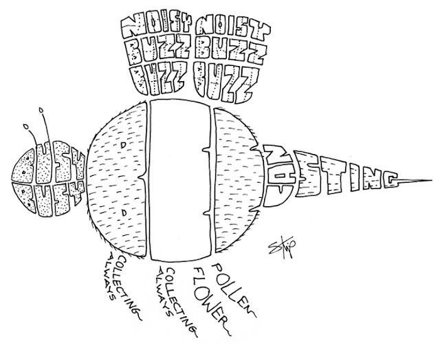 Poemasabi: Busy Bee, a shape poem