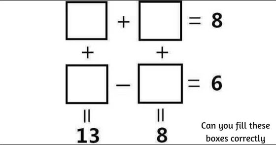 Can you fill these boxes correctly? 8 6 13 8 - with Answer - Forward ...