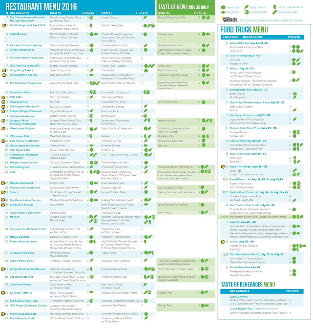 Gluten Free Options on the Taste of Edmonton Menu 2016