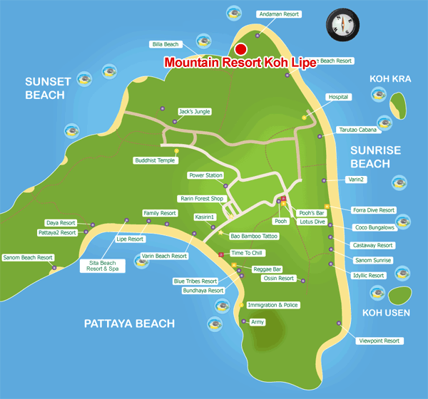 เม้าเทิร์น รีสอร์ท เกาะหลีเป๊ะ: จองห้องพัก แผนที่ เบอร์โทรศัพท์ โรงแรม ...