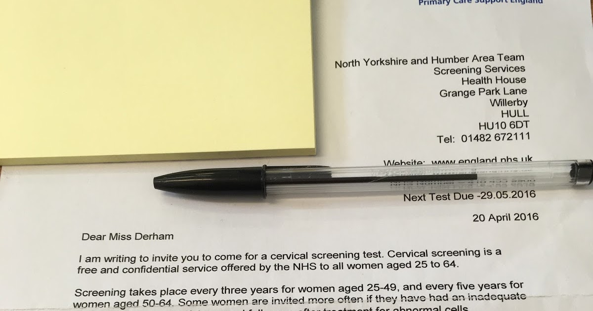 Natalie Kershaw: I got my smear test invite and completely freaked - an ...