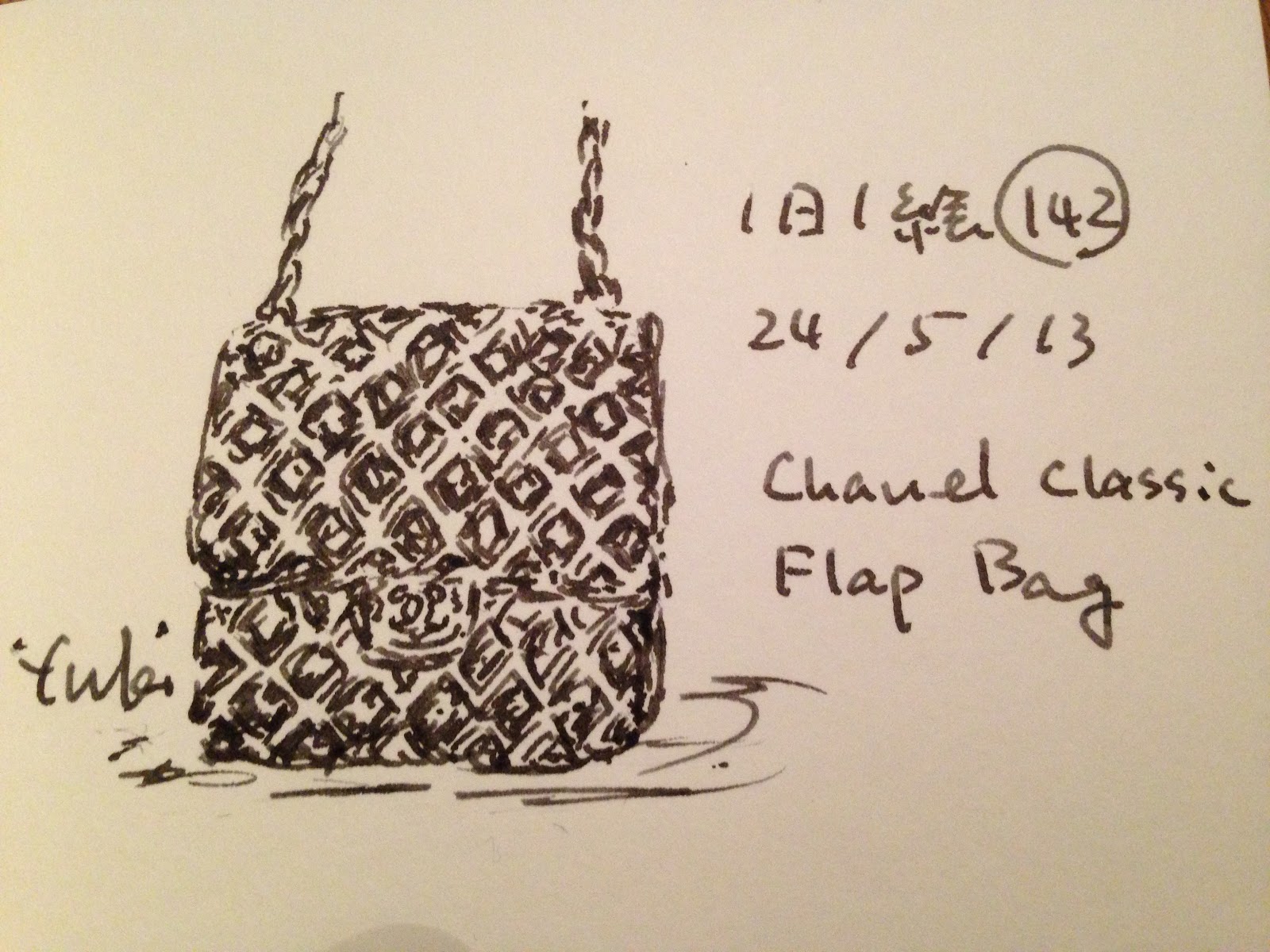 Sketch Blog - A Practice of Pen Drawing: Chanel Classic Flap Bag: One ...