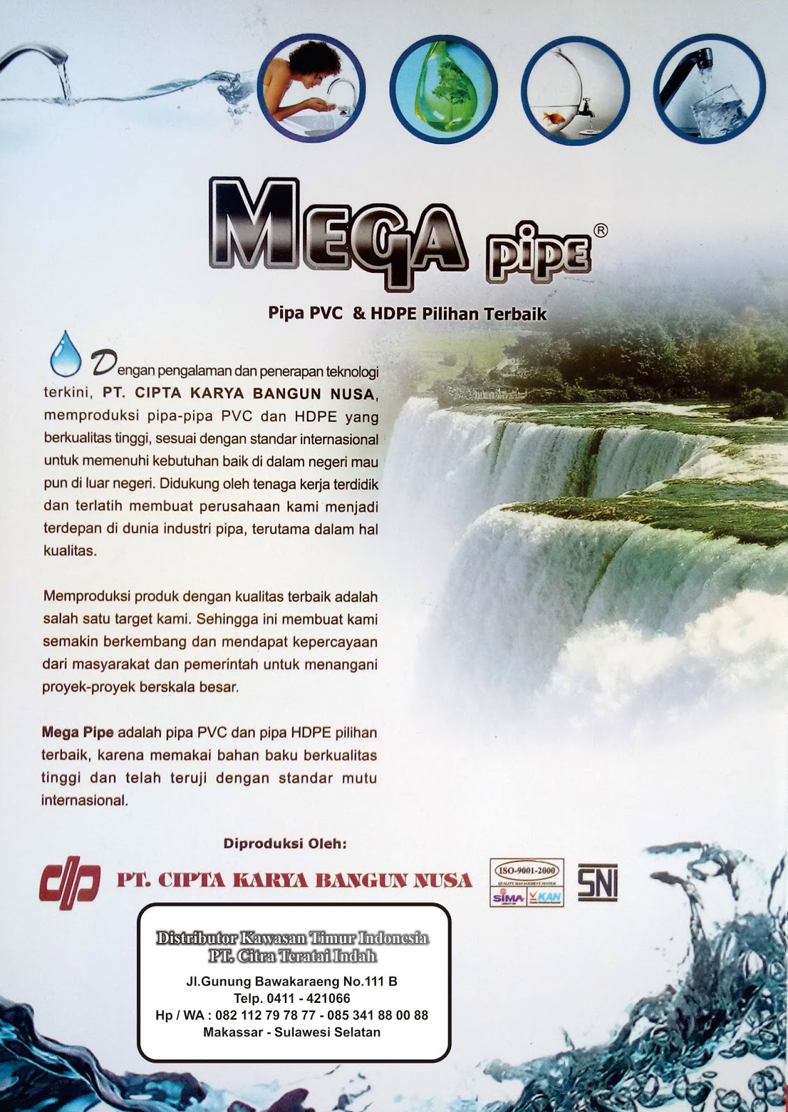 Distributor MEGA PIPE Indonesia: Brosur Pipa PVC dan HDPE