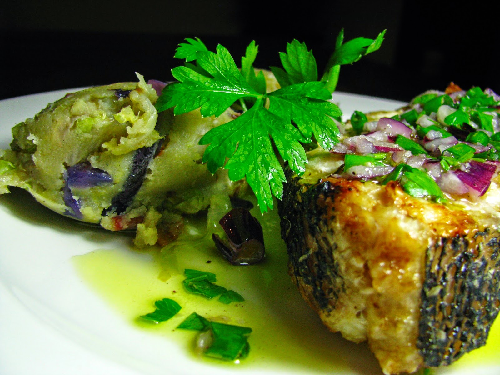 Pitadas de coisas boas: Mero grelhado com molho verde e quenelles de ...