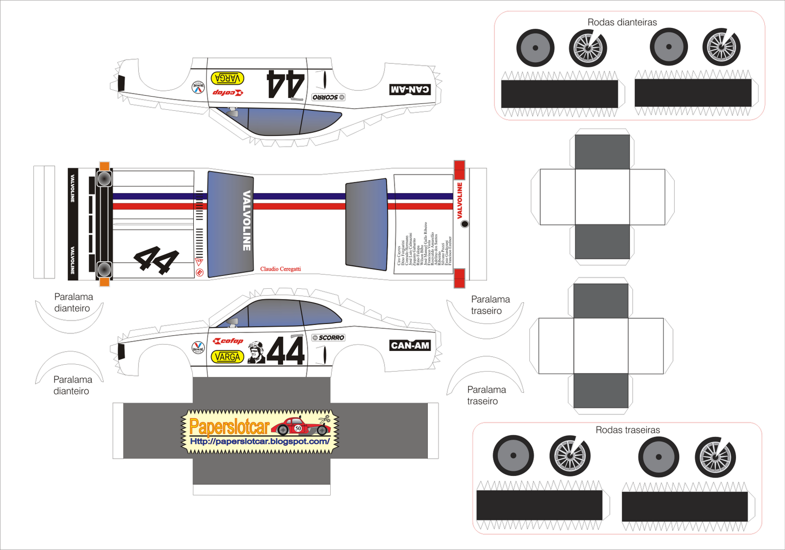 SP. Papel Modelismo: PaperCraft Chevrolet Opala - Ceregatti n°44