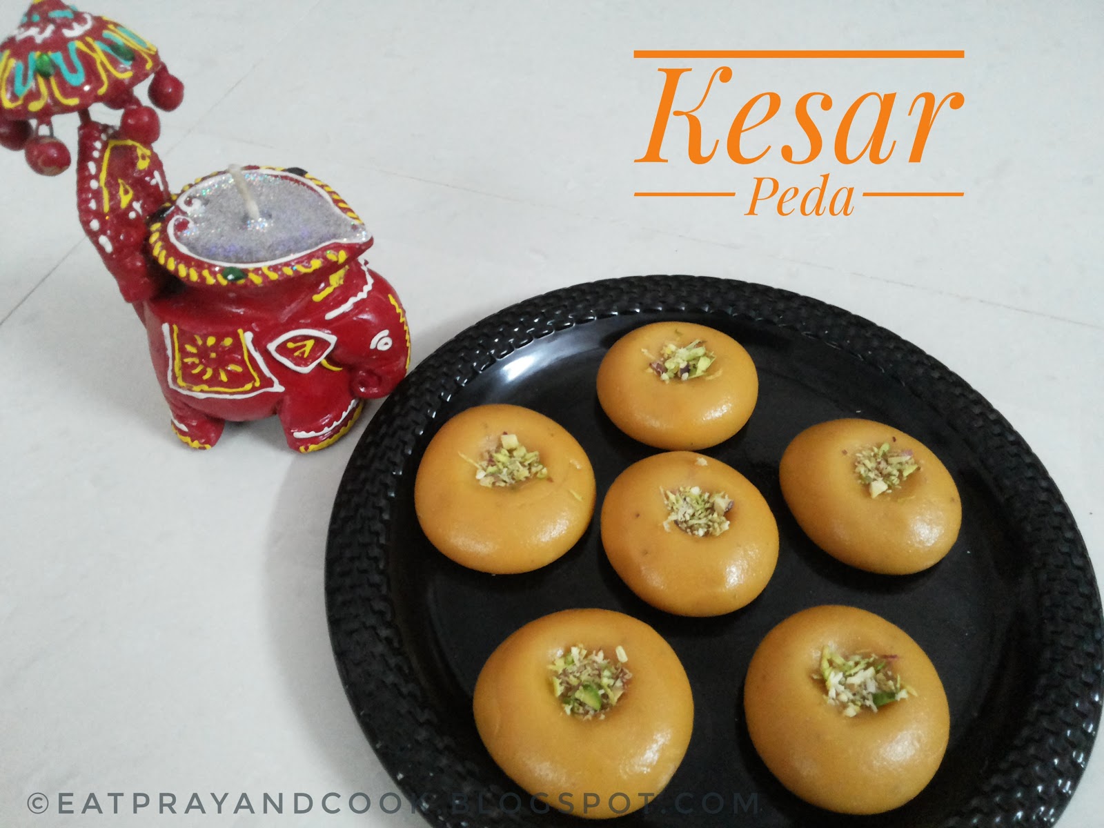 Kesar Peda (Indian dessert with Khoya)