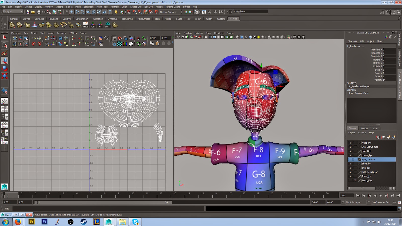 Ant Faulkner: Maya: Character UV's and UV Maps - Complete