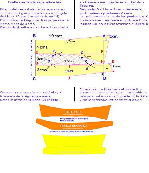 MANITAS CREATIVAS Y ALGO MAS: Cuello con Tirilla separada o Pie