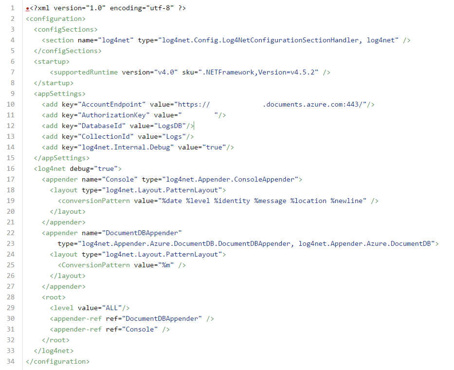 Korrozia How To Store Log4net Messages To Azure Document Db