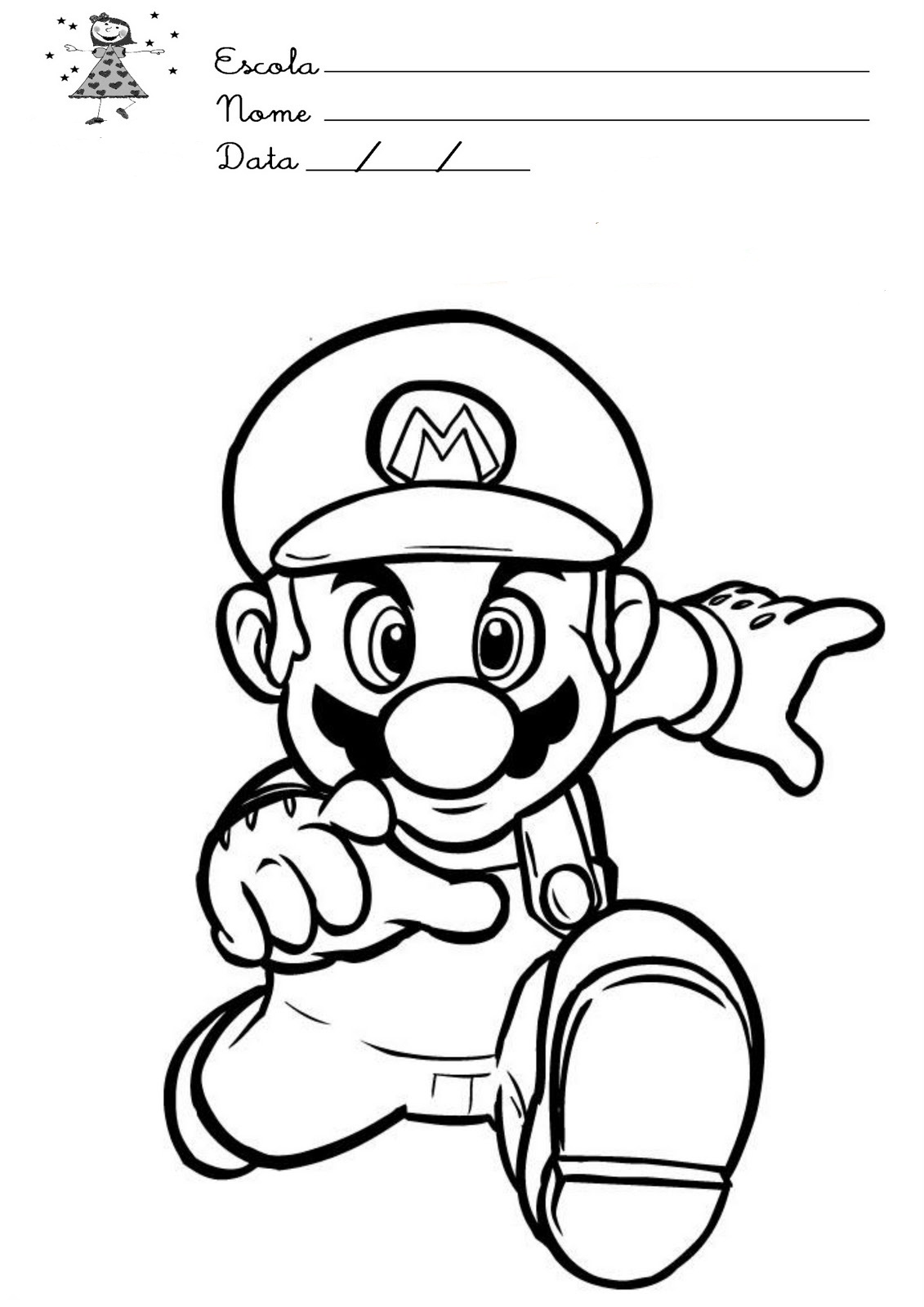 Desenhos do Super Mário para colorir - Criança Feliz e Alfabetizada